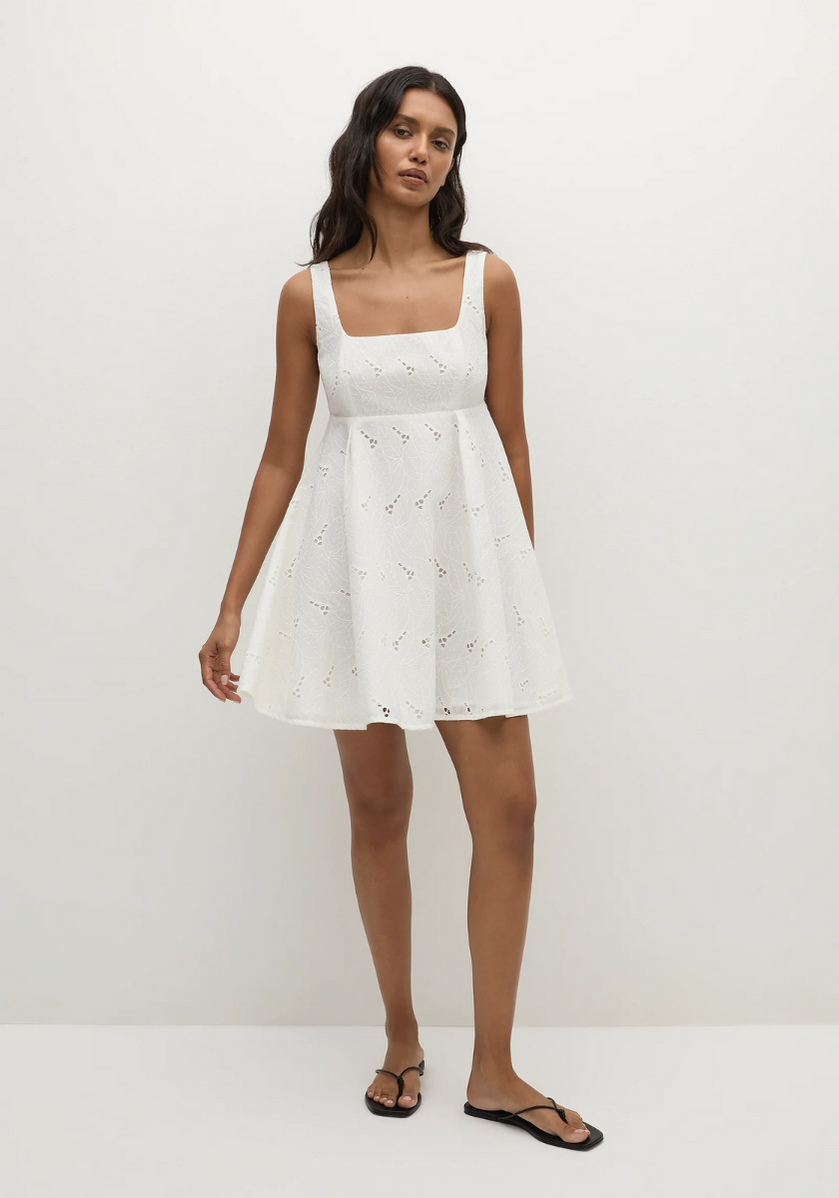 Lovis Mini Dress - Birgitta Broderie Anglaise White– Alterior Motif