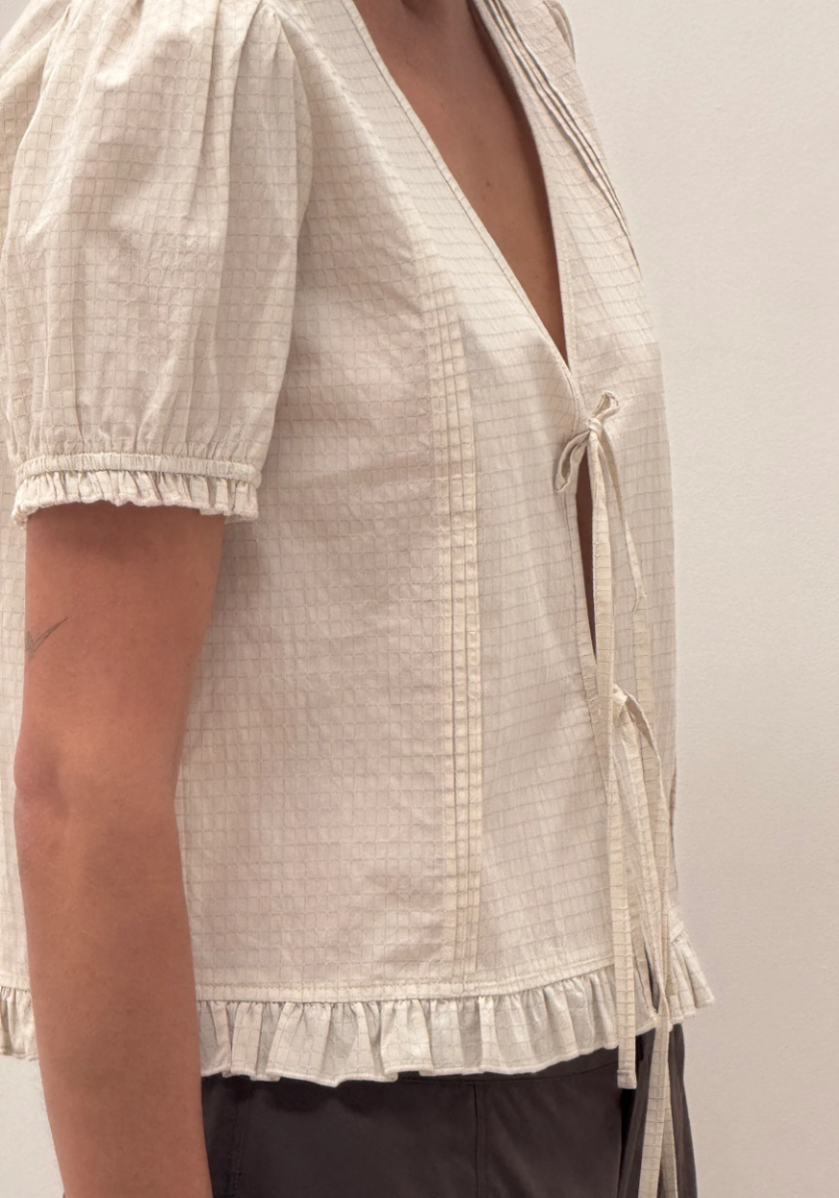 Pintuck Top - Bone Check– Alterior Motif