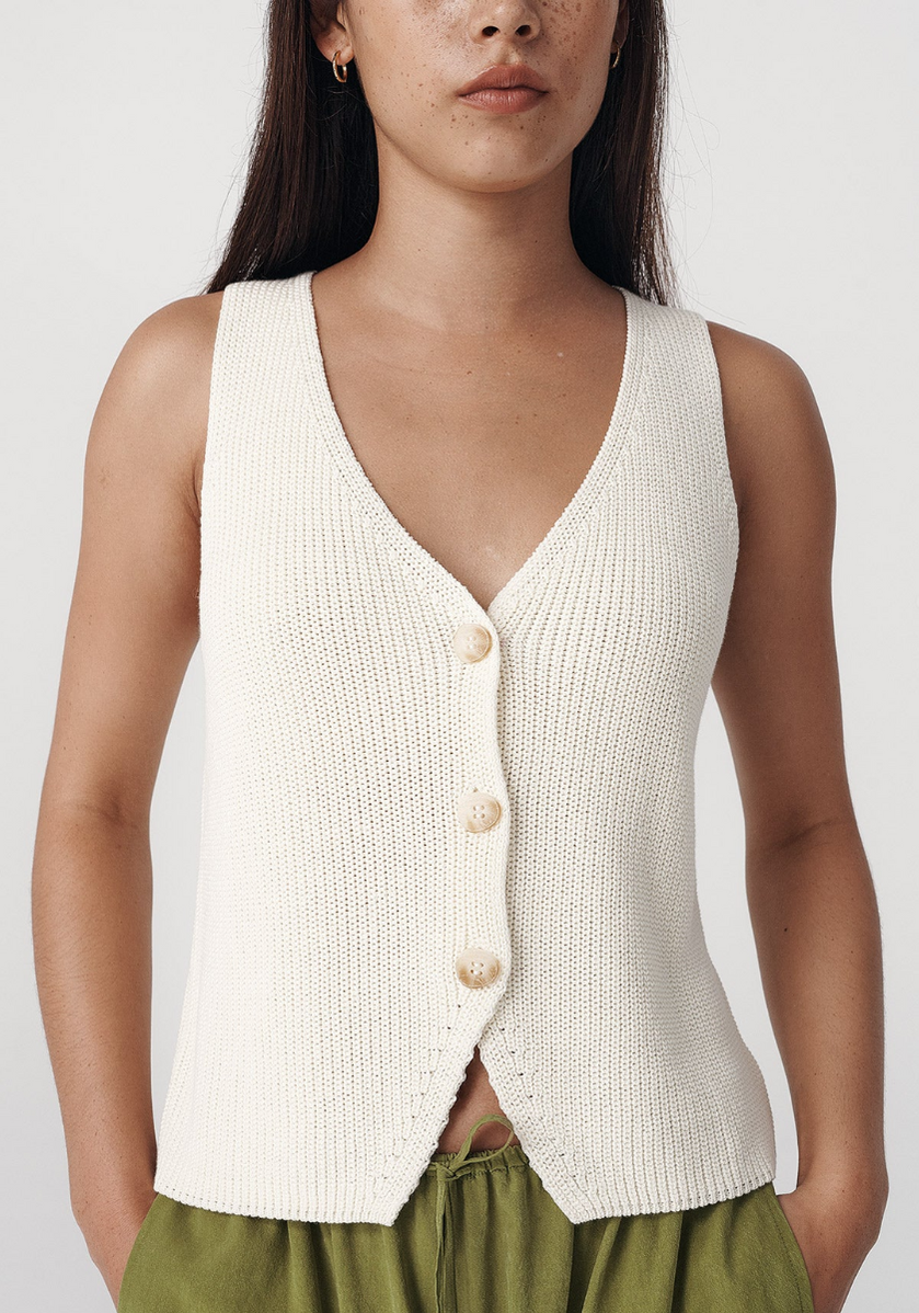 Rio Knit Vest - Bone– Alterior Motif