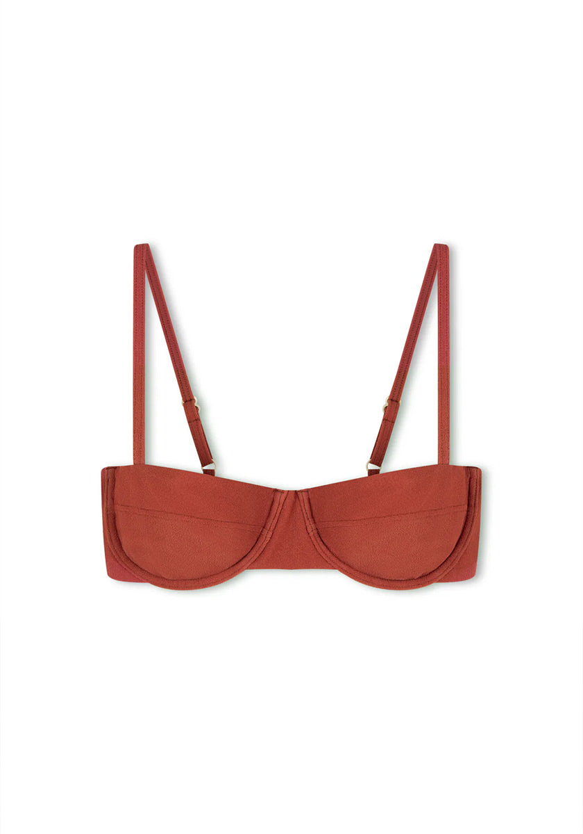 Textured Balconette Bra Cup - Earth Red– Alterior Motif