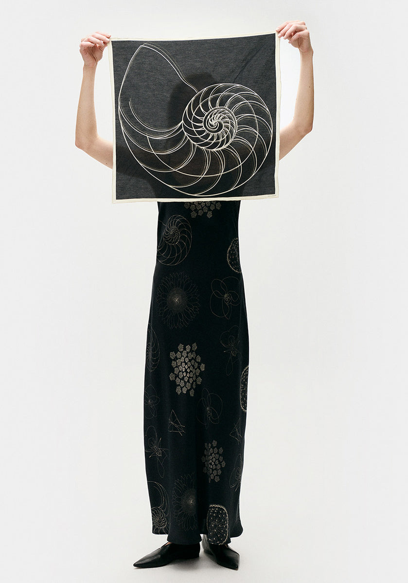 Twill Scarf Fibonacci - Black– Alterior Motif