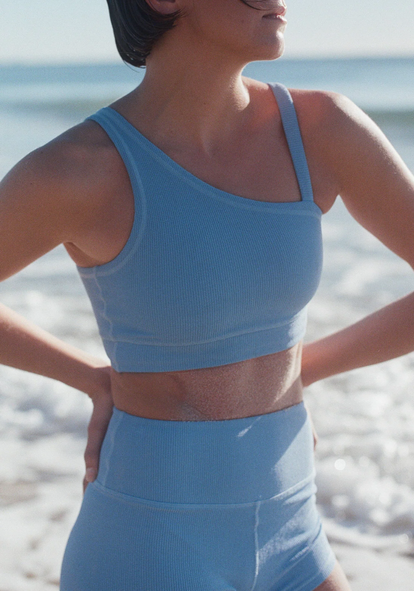 Waffle Crop Top - Ocean Blue– Alterior Motif