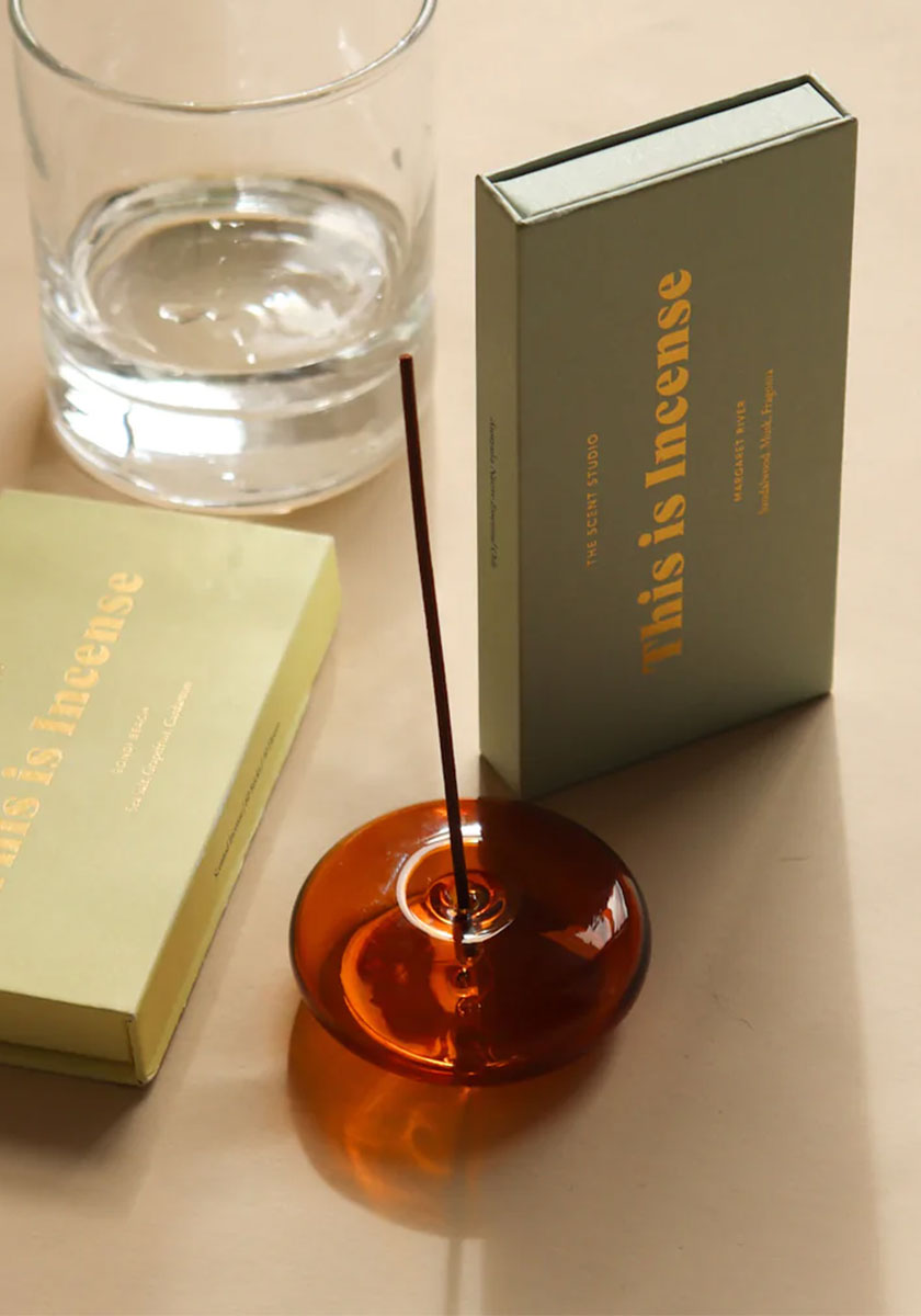 Glass Vessel Incense Holder - Amber– Alterior Motif